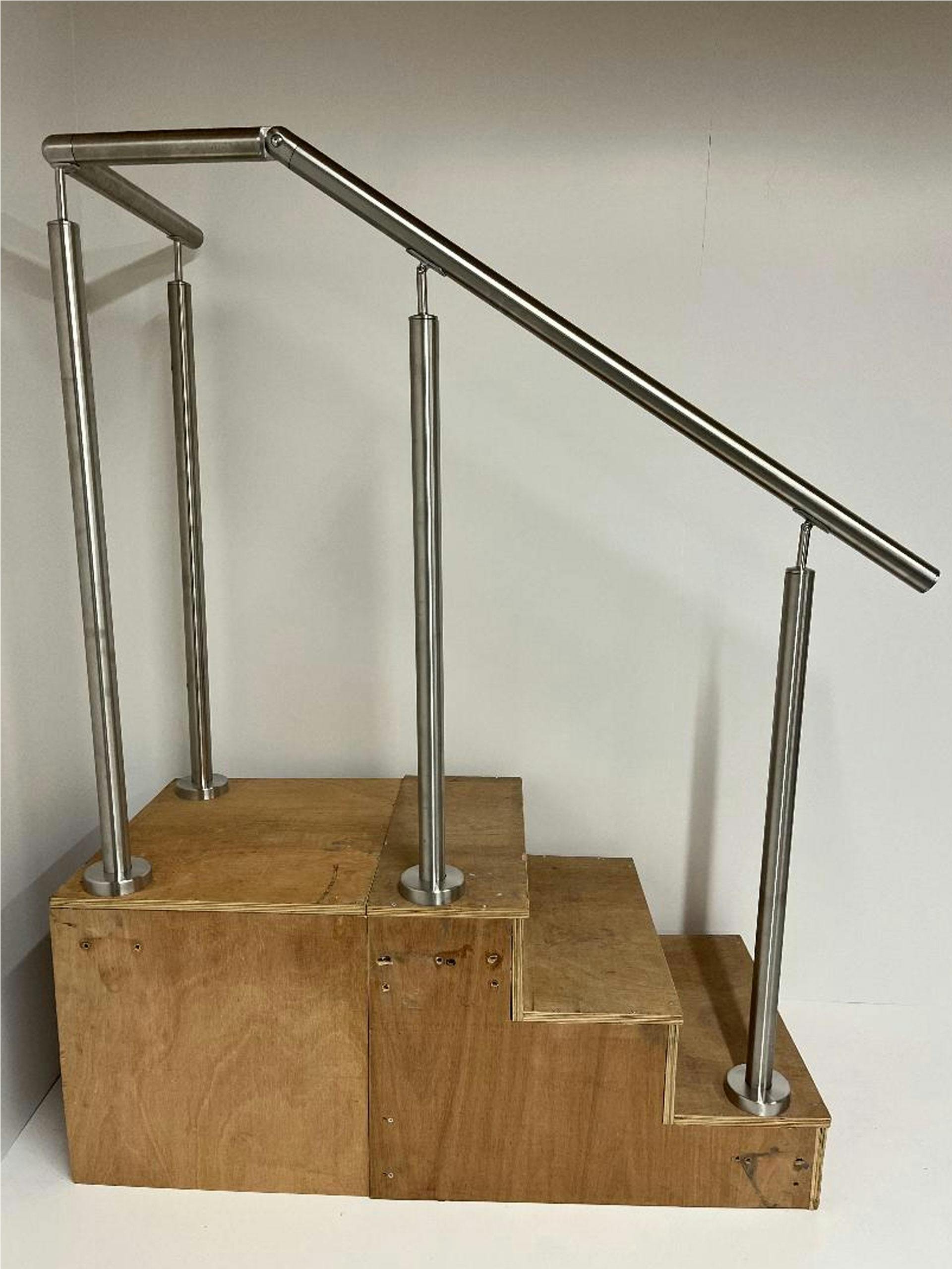 Adjustable Floor or Side Mounted 90 Degree to End Post Stair Balustrade Kit