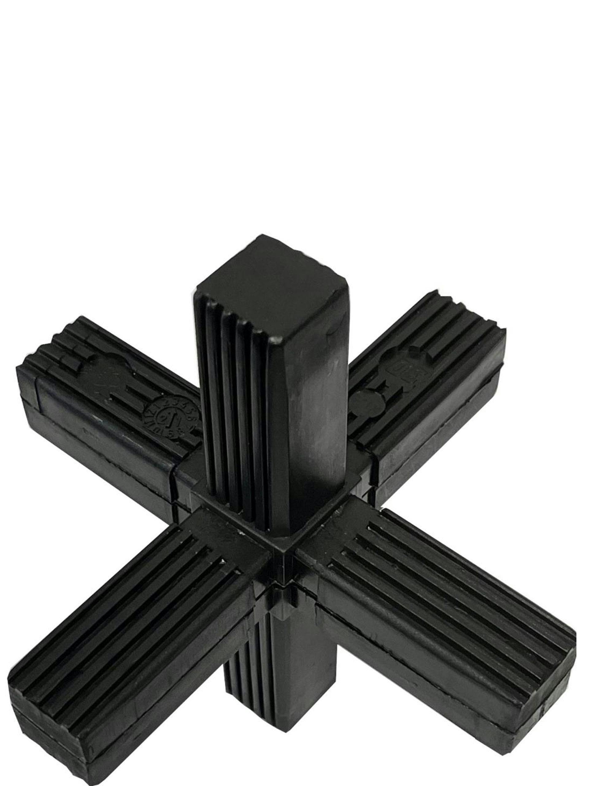 Square 40 x 40 x 2.0 6 Way Tube Connector.