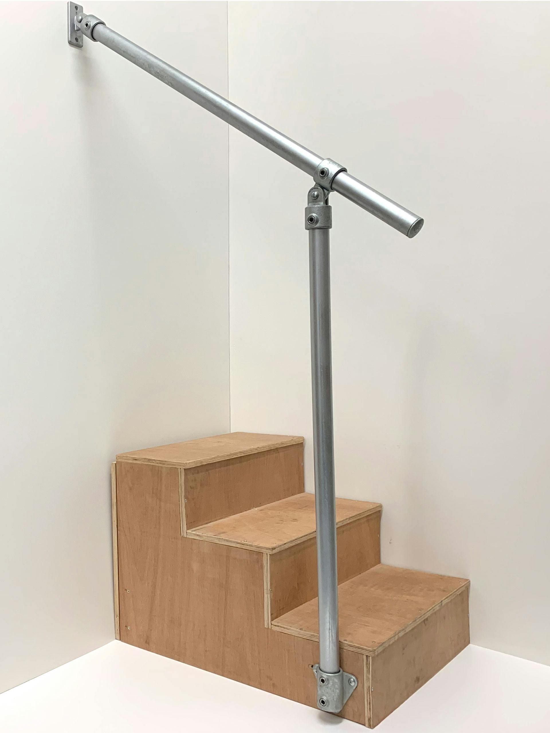 Global Walkway Adjustable Wall-to-Floor Stair Handrail Kit