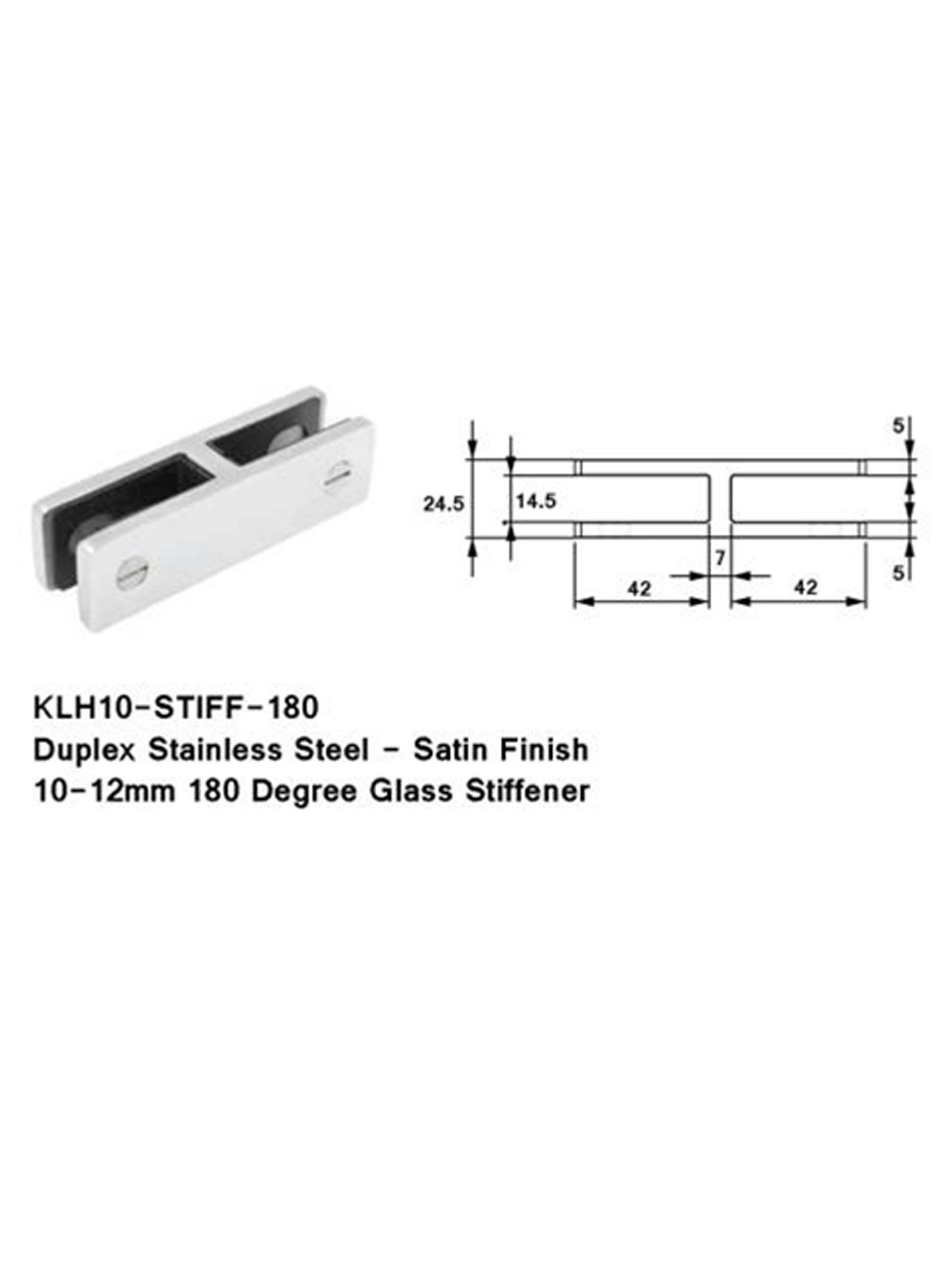 Global Walkway Stainless Steel Grade 316 Glass Stiffener 180deg.