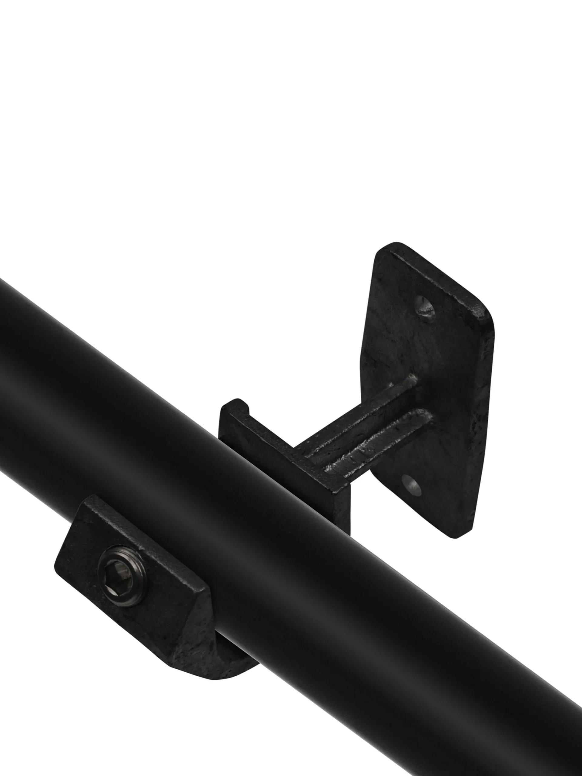 143-OP Wall Mounted Handrail Bracket Key Clamp OPEN (Round Black) 26 ...