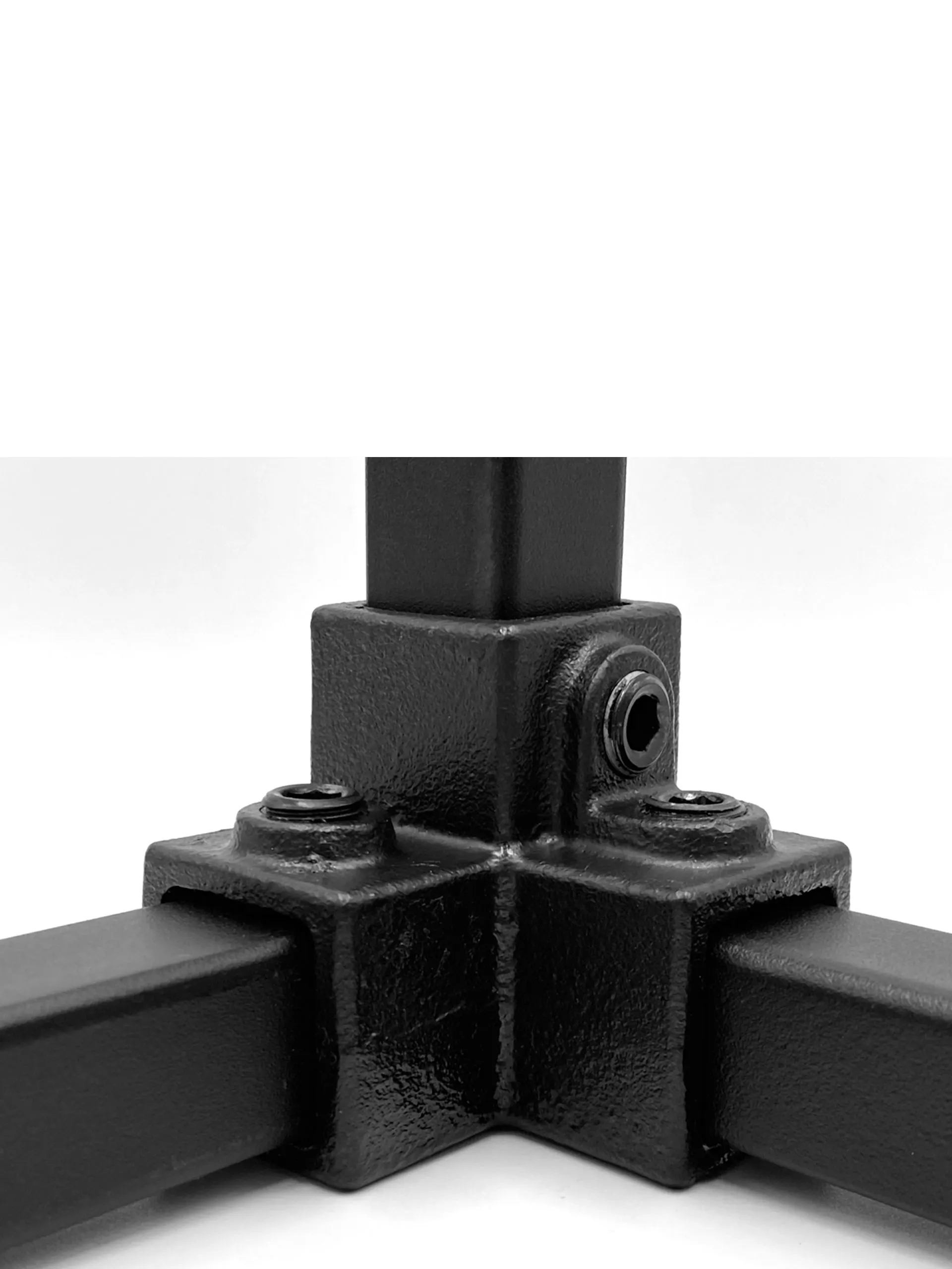 128 3way 90 Degree Elbow (Square Black)