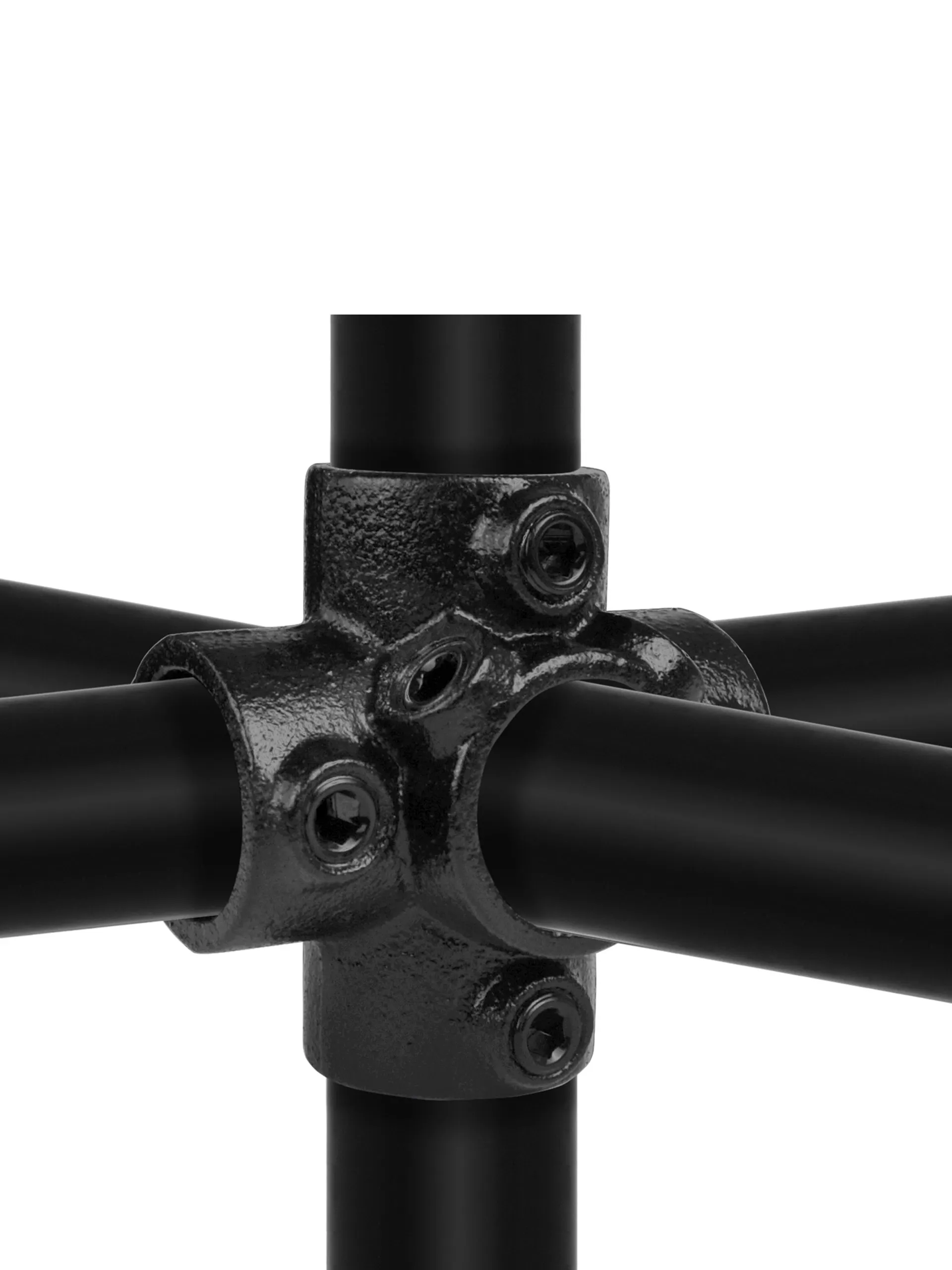 158 4 way Cross Key Clamp (Black Round) 26.9mm, 33.7mm,