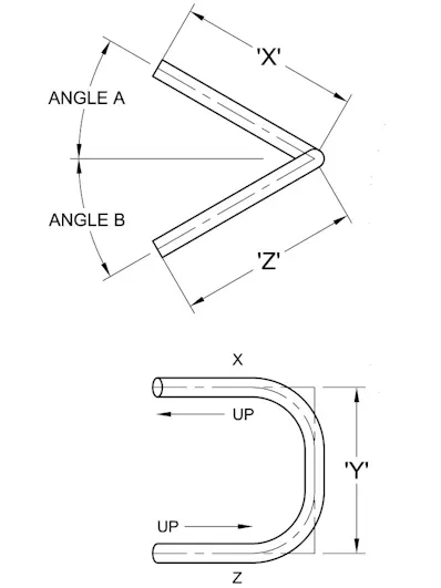Wide range of hand railing bends in a variety of sizes from stock or ...